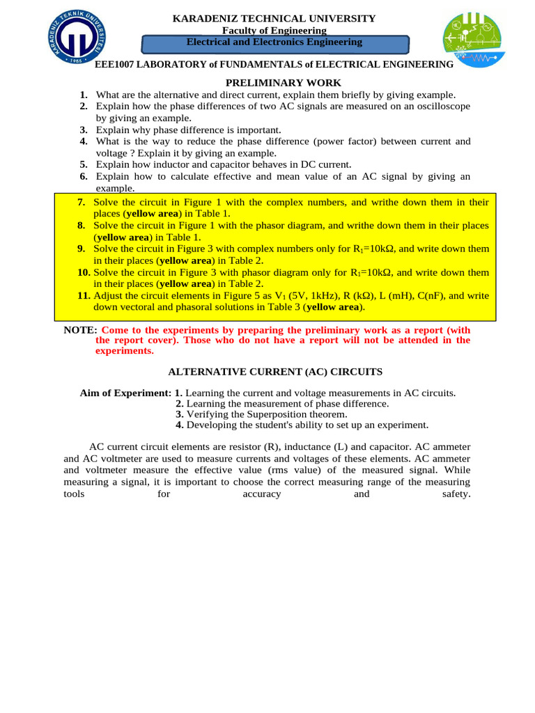AC Circuit Fundamentals and Experiments | PDF | Electrical Network | Voltage