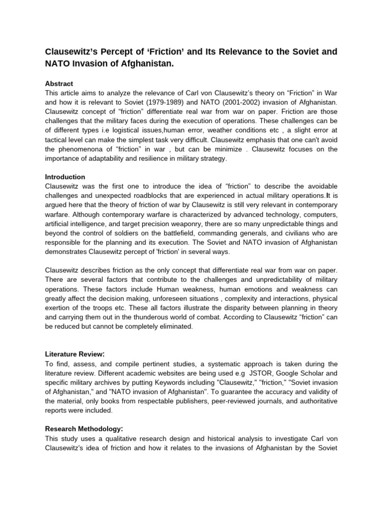 -friction- Clausewitz | PDF | Carl Von Clausewitz | Military