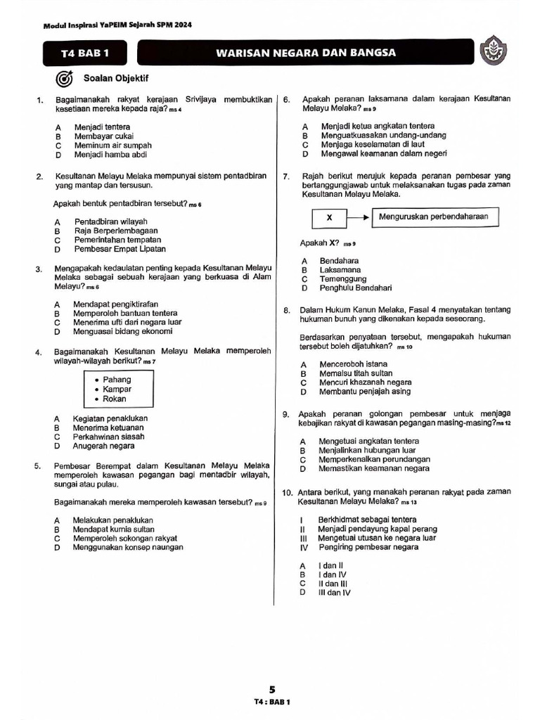 Yapiem t4 2024 Latihan | PDF