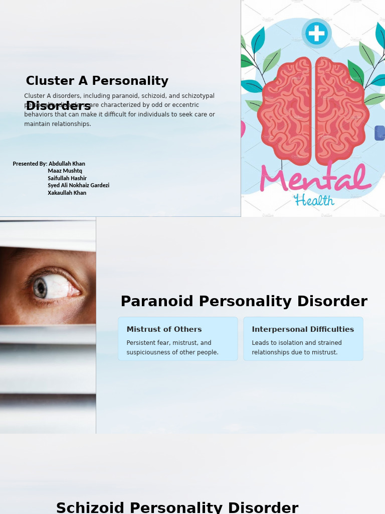 Cluster A Personality Disorders | PDF | Personality Disorder | Mental ...
