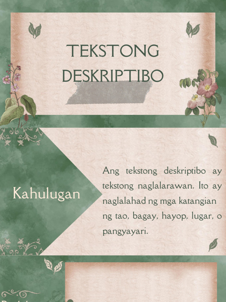 4.1 - Tekstong Deskriptibo at Persweysib | PDF