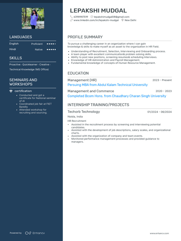 Lepakshi Mudgal Resume | PDF | Human Resource Management | Leadership