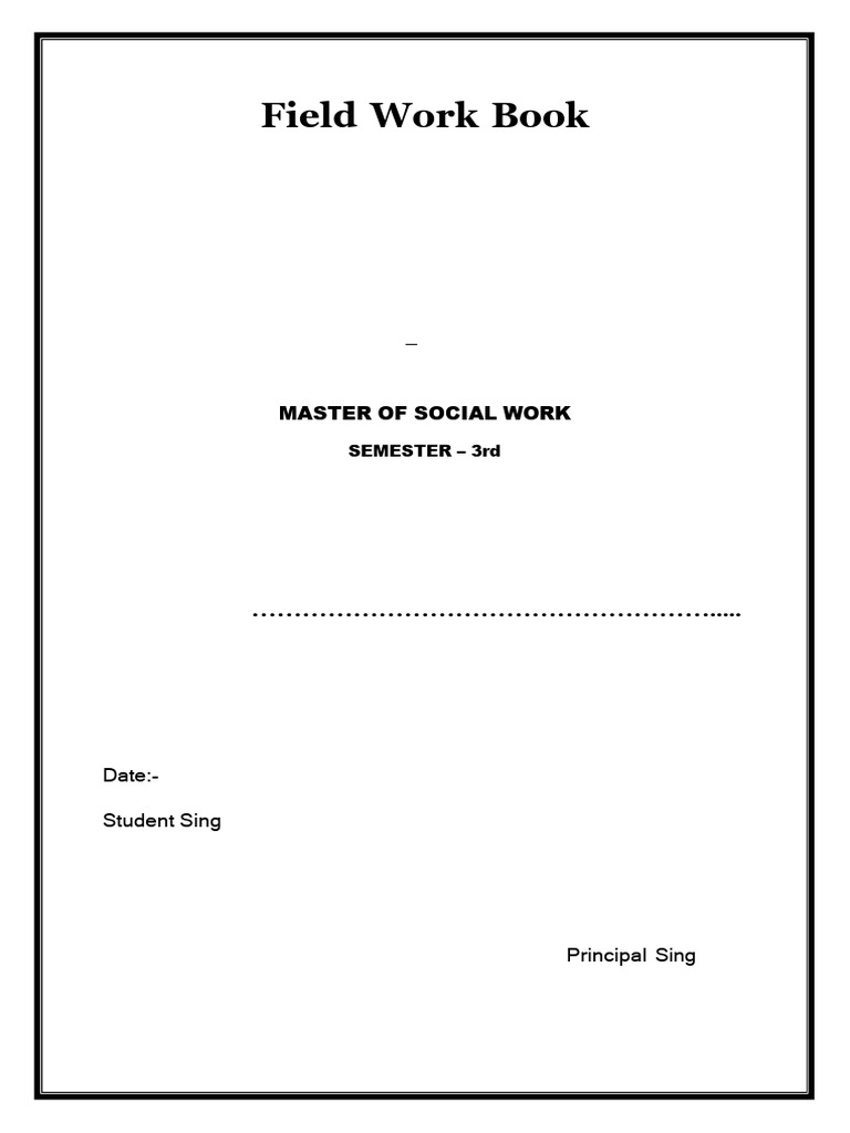 Field Work Front Page | PDF