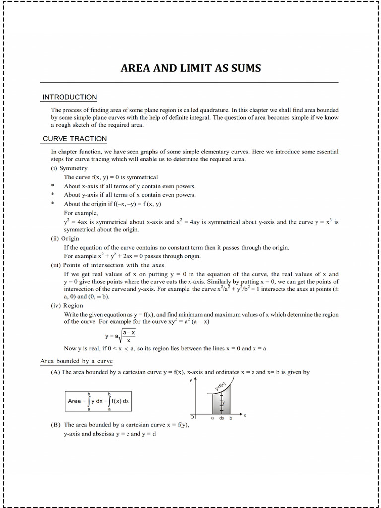 Area and Limits as Sums | PDF