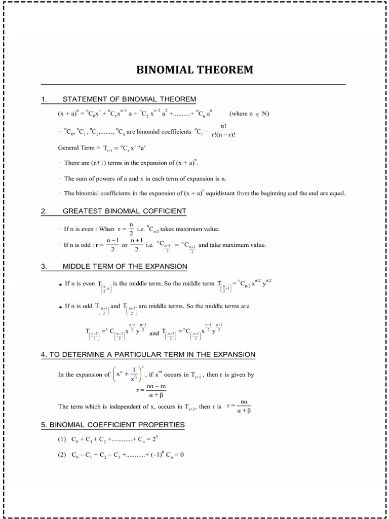 Binomial Theorem | PDF