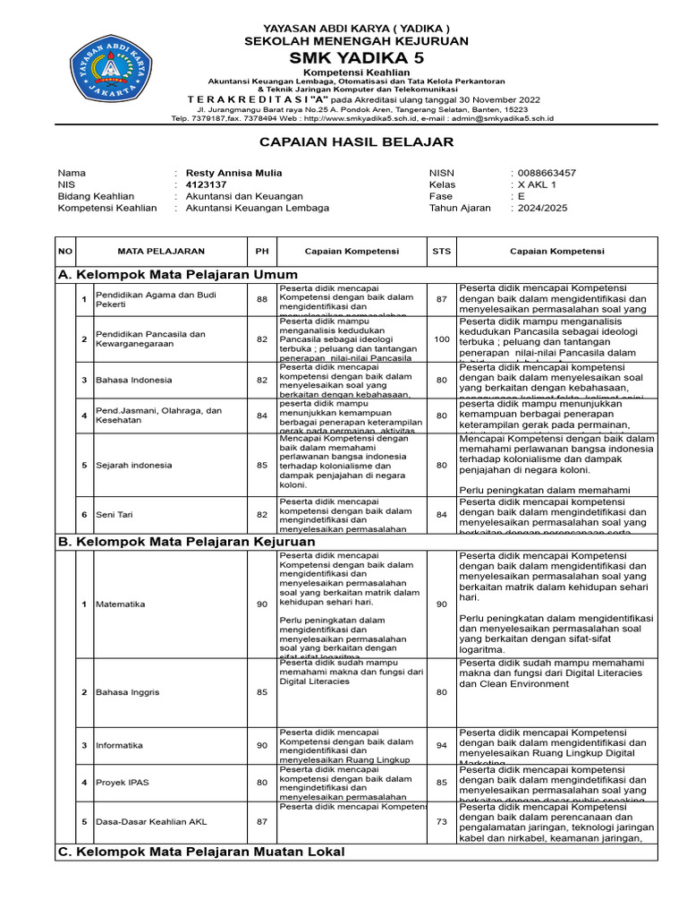 Rapor XI TJKT 1 - Google Spreadsheet | PDF