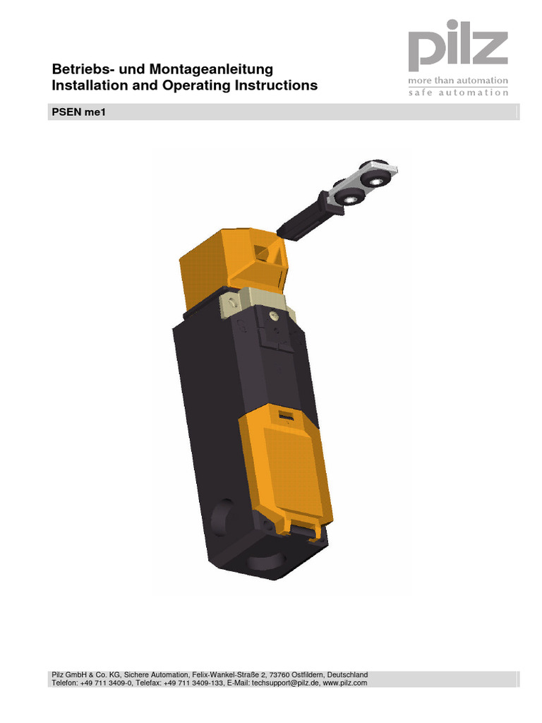 Pilz Psen Me1 Datasheet | PDF | Switch | Machines