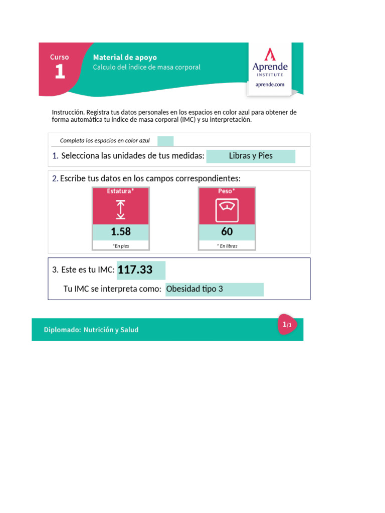 Cálculo de IMC y su Interpretación | PDF