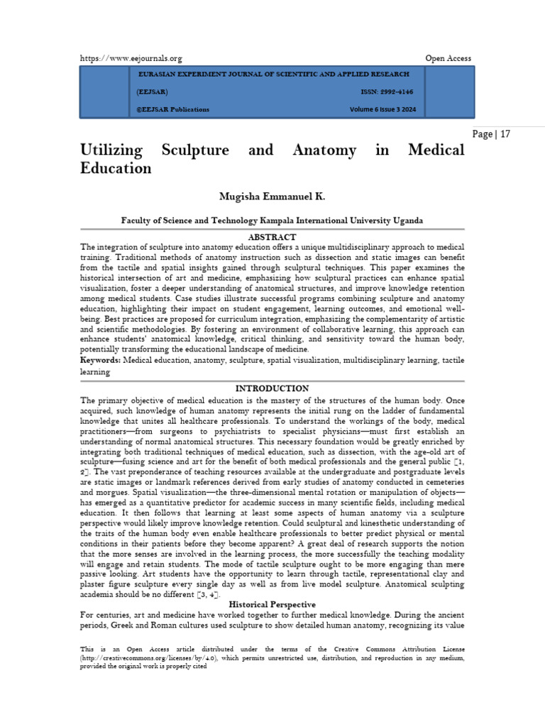 Utilizing Sculpture and Anatomy in Medical Education (WWW - Kiu.ac - Ug ...