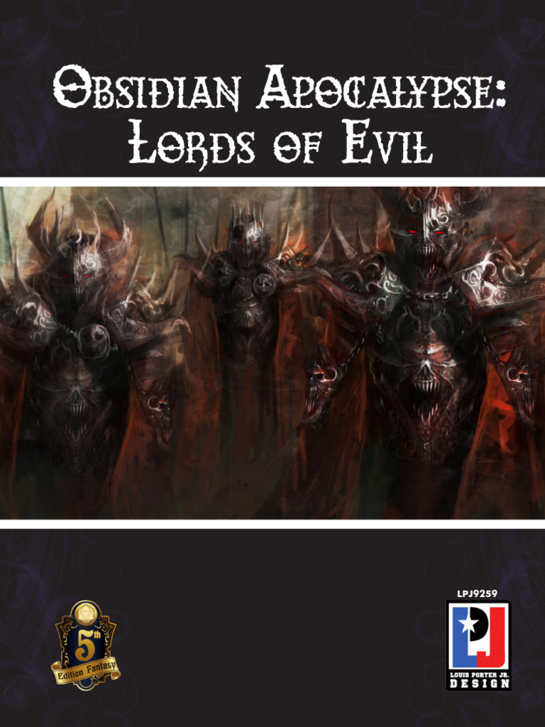 Obsidian Apocalypse Lords of Evil (5E) | PDF