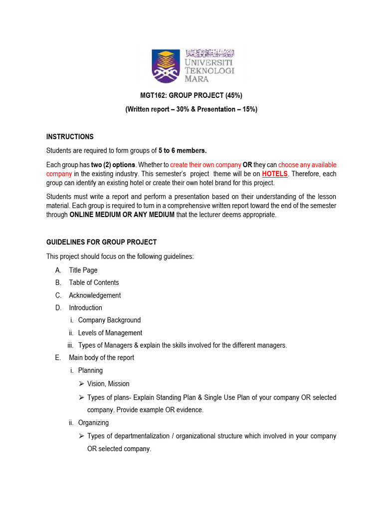 MGT162 Group Project - October 2024 | PDF | Cognition