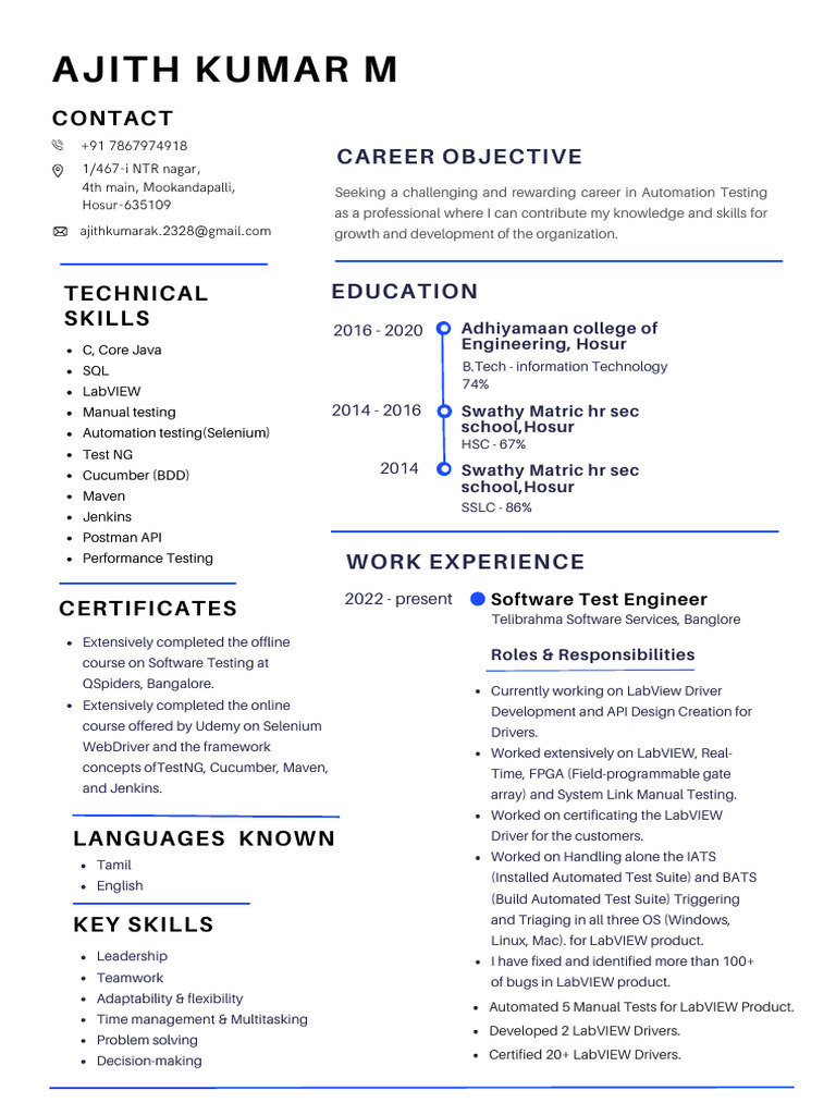 AkResume | PDF | Class (Computer Programming) | Selenium (Software)
