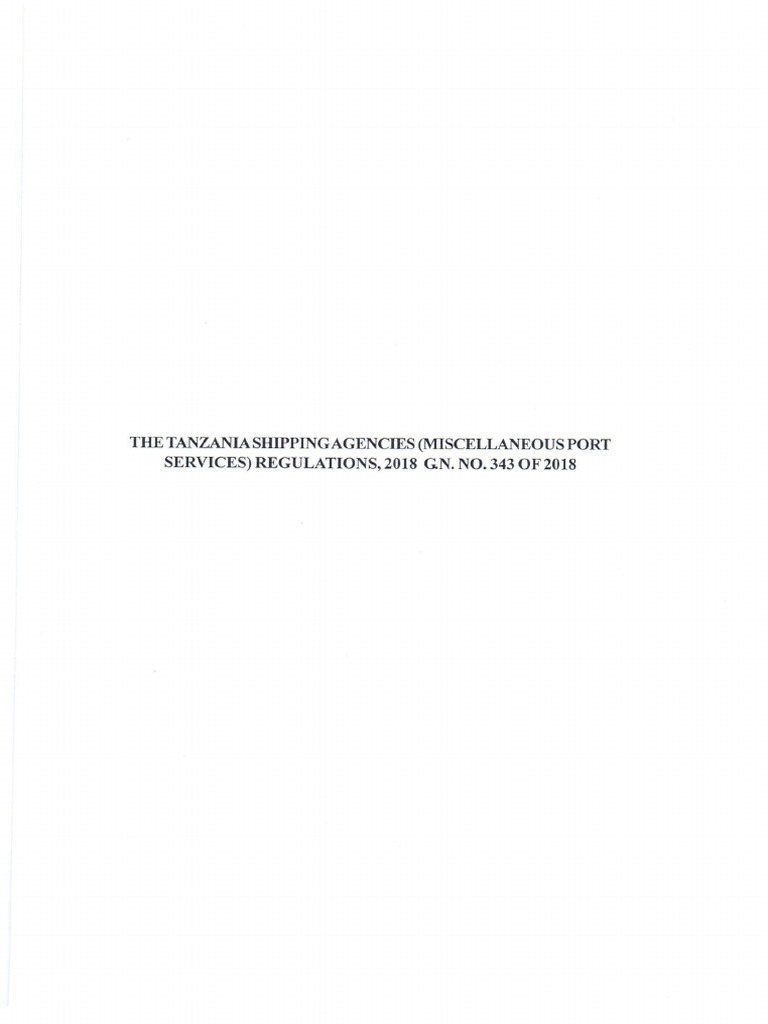 Sw-1697093760-Miscellaneous Port Services Regulations-2018 - GN - No ...