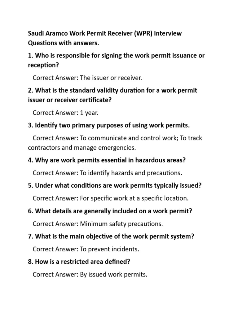 Saudi Aramco Work Permit Receiver | PDF