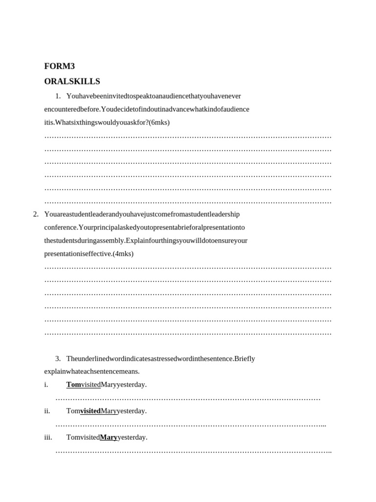 Oral Skills Presentation Strategies | PDF
