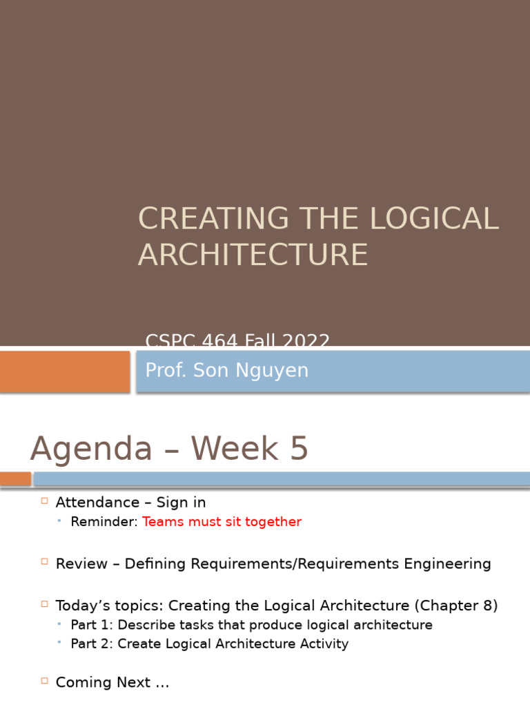 Creating Logical Architecture Guide | PDF | System | Information Technology