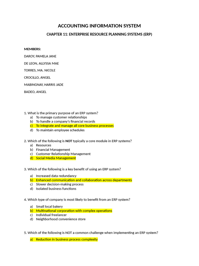 Ais Chap11 | PDF | Enterprise Resource Planning | Customer Relationship Management