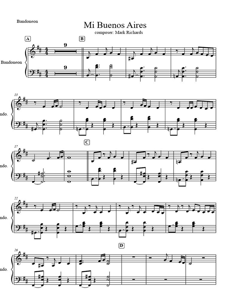 Bandoneon Sheet Music | PDF