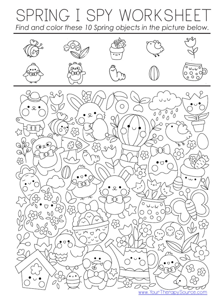 Spring I Spy Worksheet | PDF