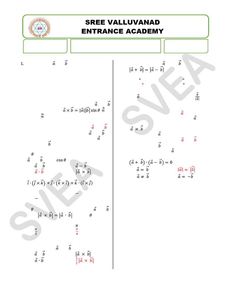 SB 34 Vectors 01-1 | PDF | Euclidean Vector | Mathematical Analysis