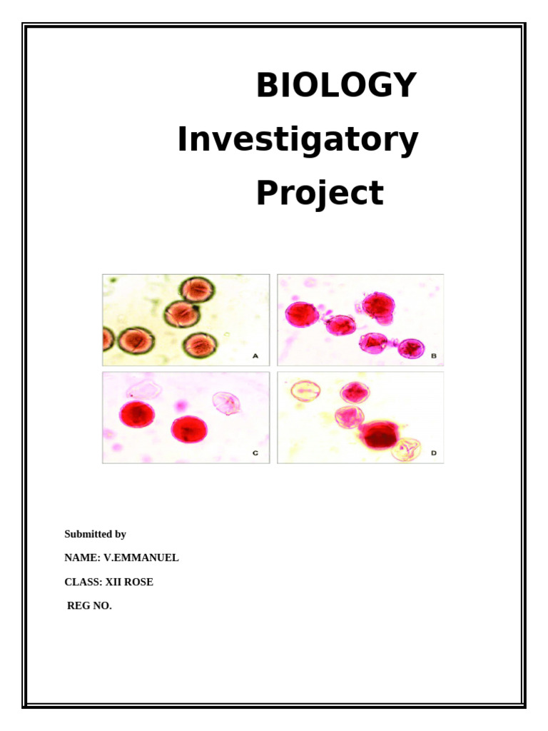 Botany Invest Project Xii | PDF