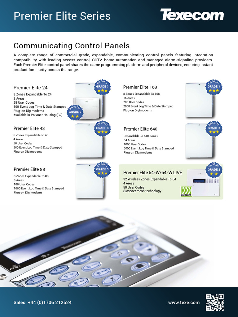 Premier Elite Control Panels Overview | PDF | Telecommunications ...
