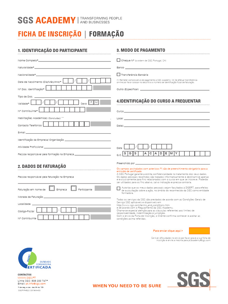 Sgs Academy Ficha-Inscricao | PDF | Portugal | União Europeia