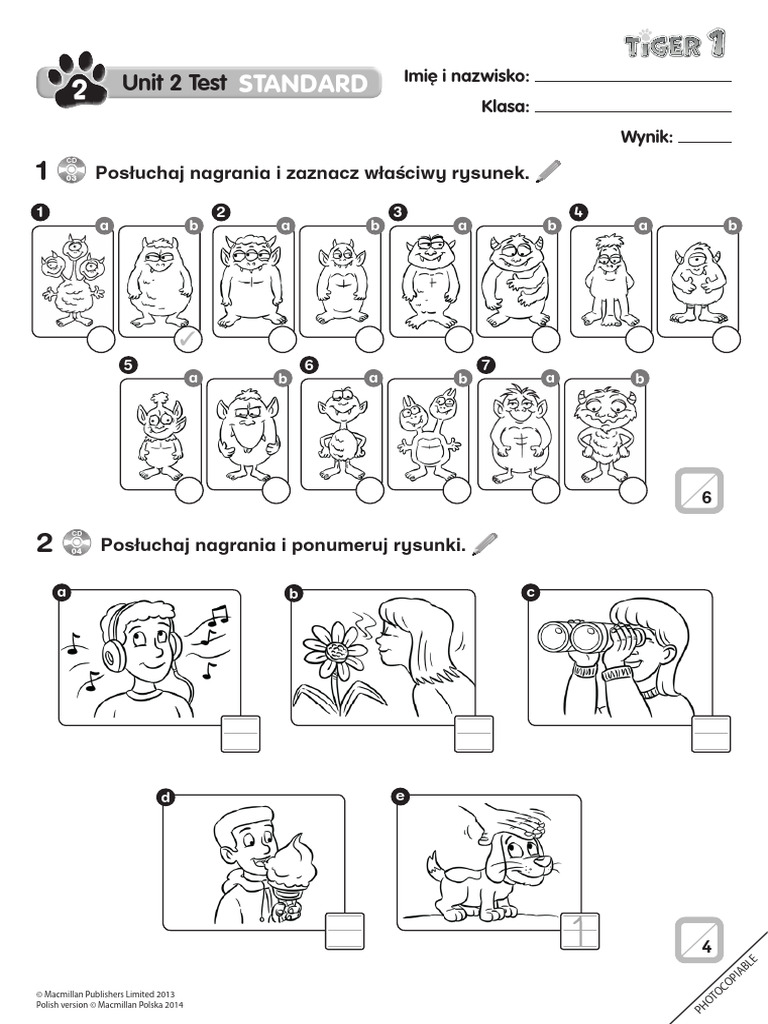 Unit 2 Test Standard Tiger 1 | PDF