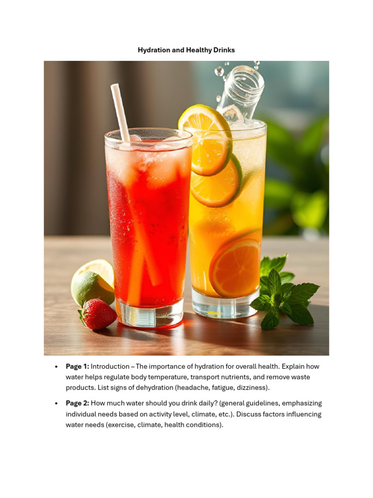 Hydration and Healthy Drinks | PDF