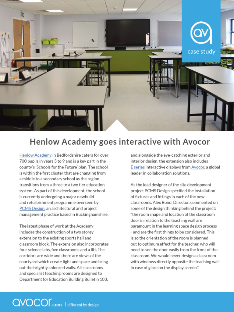 Avocor-Henlow-Academy-case-study-2022 | PDF | Classroom