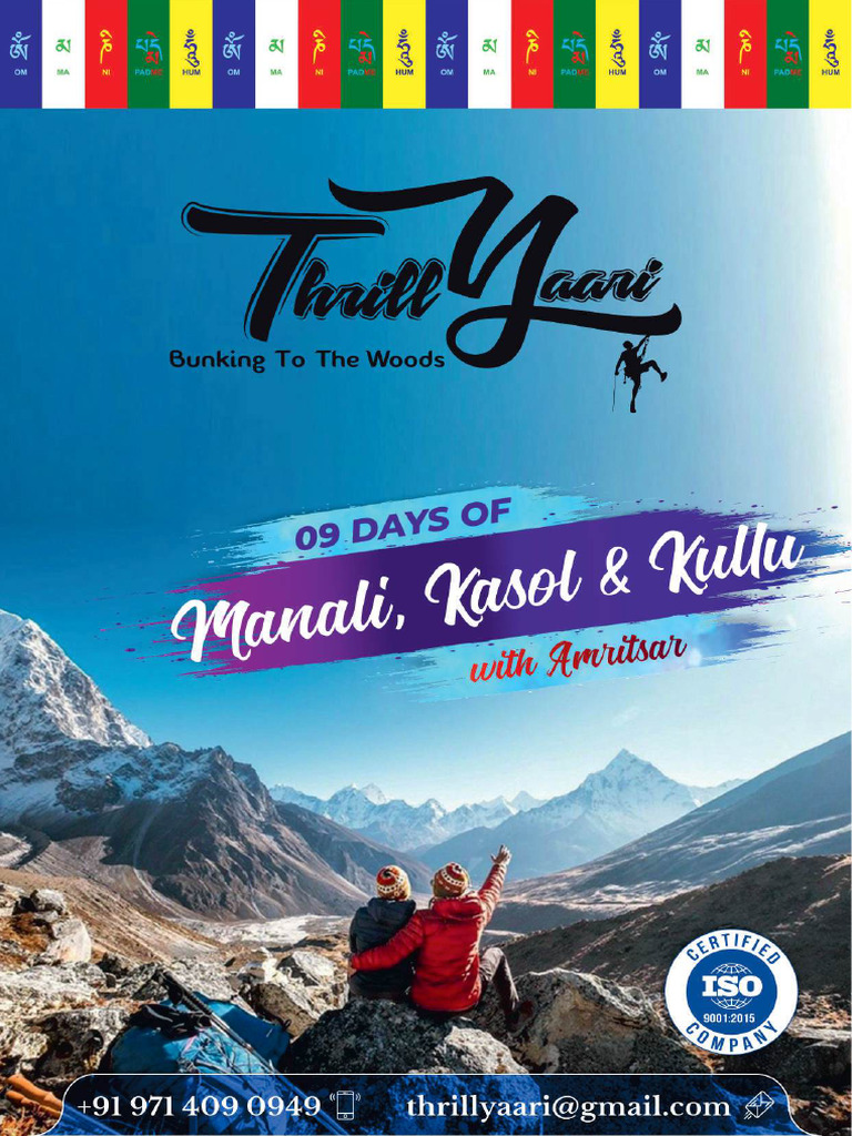 9 Days - Manali - Kasol - Kullu With Amritsar (Brochure) | PDF