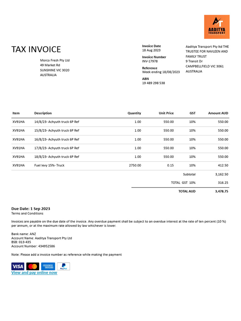 Invoice INV-17978 | PDF | Invoice | Value Added Tax