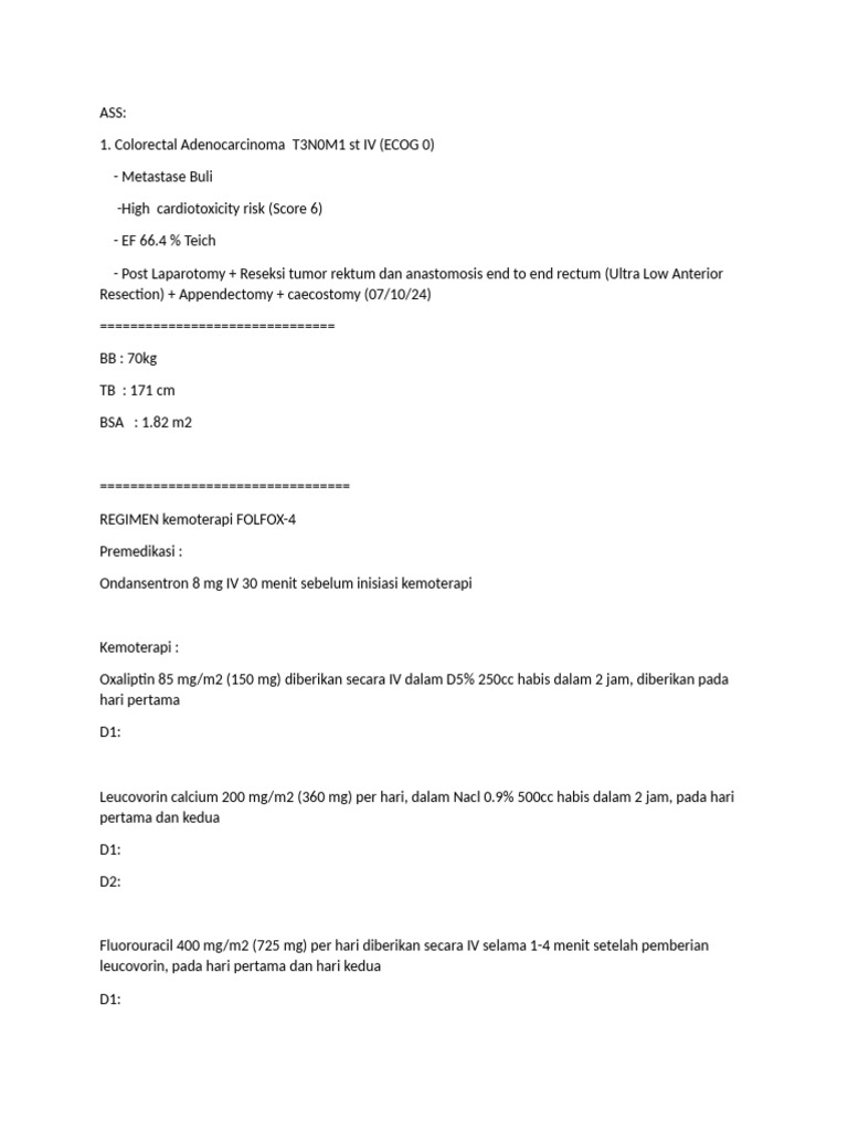 Regimen Kemoterapi Folfox - 4 | PDF
