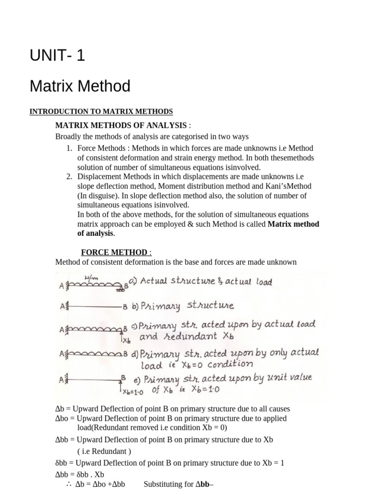 M Tech Structure Pdf Matrix Mathematics Bending