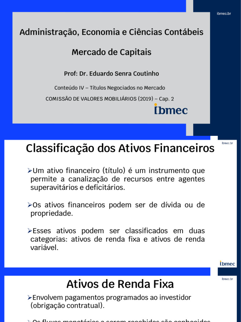 Notas de Aula 4 T Tulos Mercap | PDF | Debênture | Dividendo