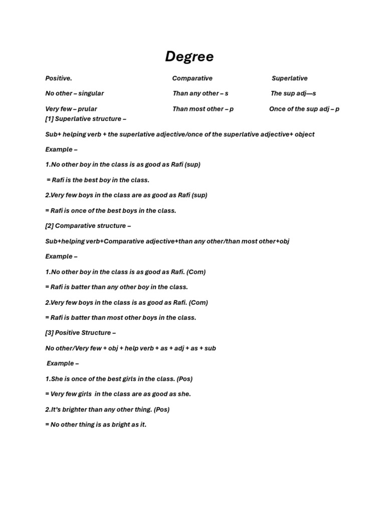 Degree Structures in English Grammar | PDF