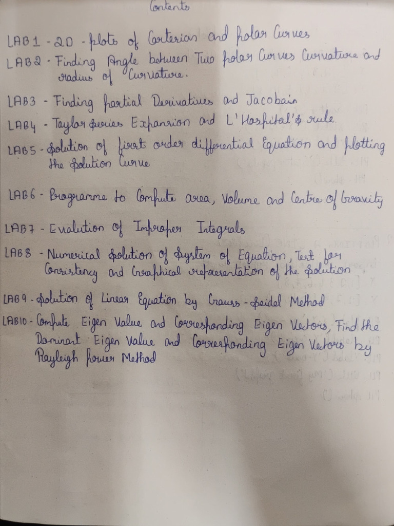 Maths Observation (Lab 1 - Lab3) | PDF | Mathematical Analysis ...