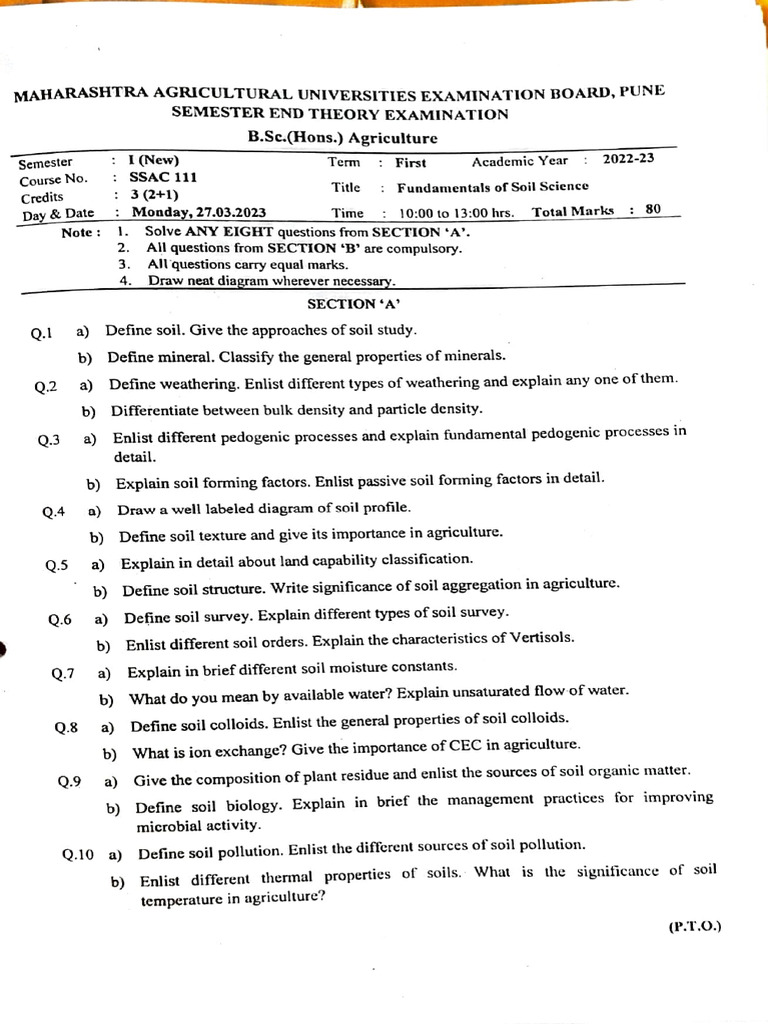 SSAC - 111 PYQS Last 4 Yrs | PDF | Soil | Materials