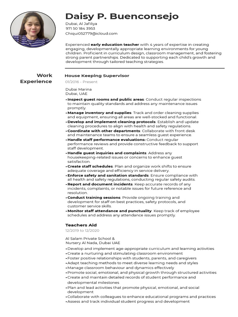 ResumeDaisyBuenconsejo | PDF | Teachers | Learning