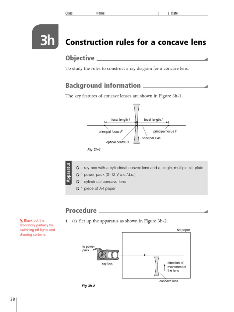 Concave Lens Ray Diagram Construction | PDF | Optics | Electrodynamics