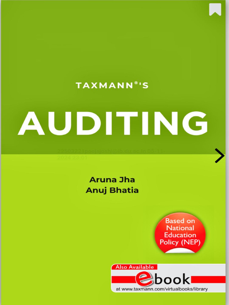 Auditing PDF TAXMANN BOOK | PDF