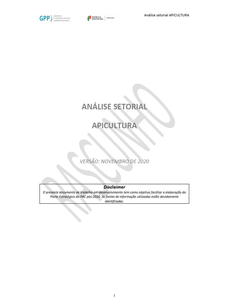 Anexo_NDICE_ANLISE_SETORIAL___APICULTURA | PDF | Apicultura | União Europeia