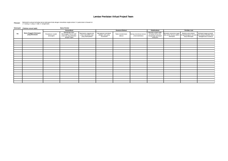 Lembar Penilaian Individu - Sheet1 | PDF
