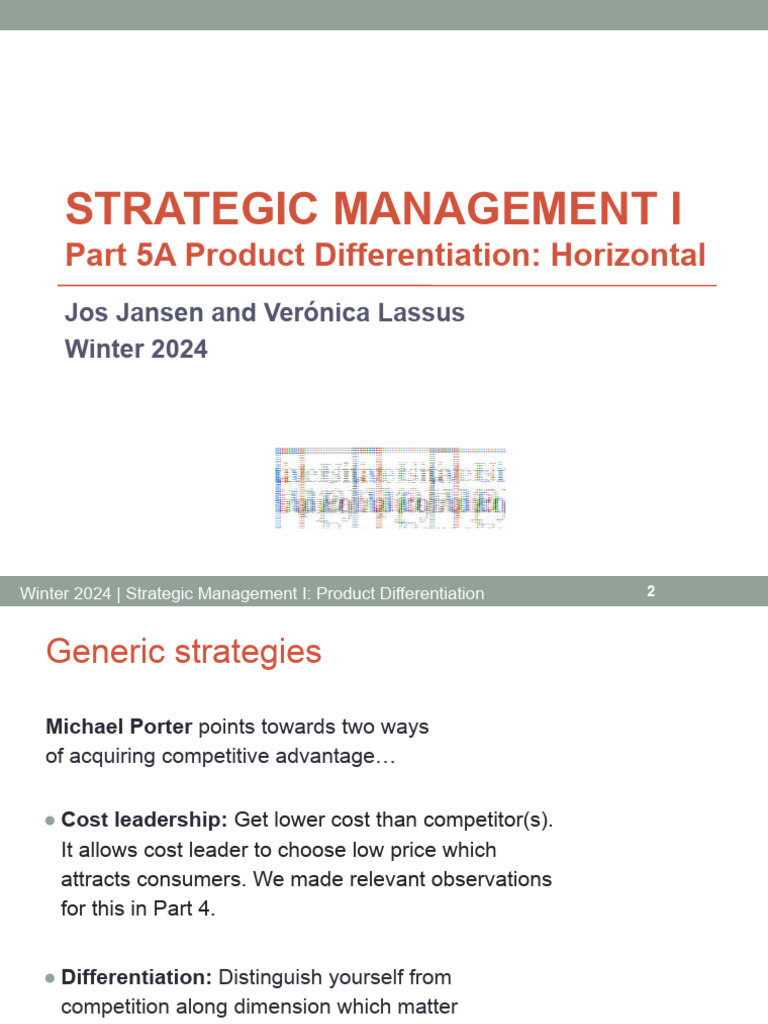 Horizontal Product Differentiation Strategies | PDF | Strategic ...