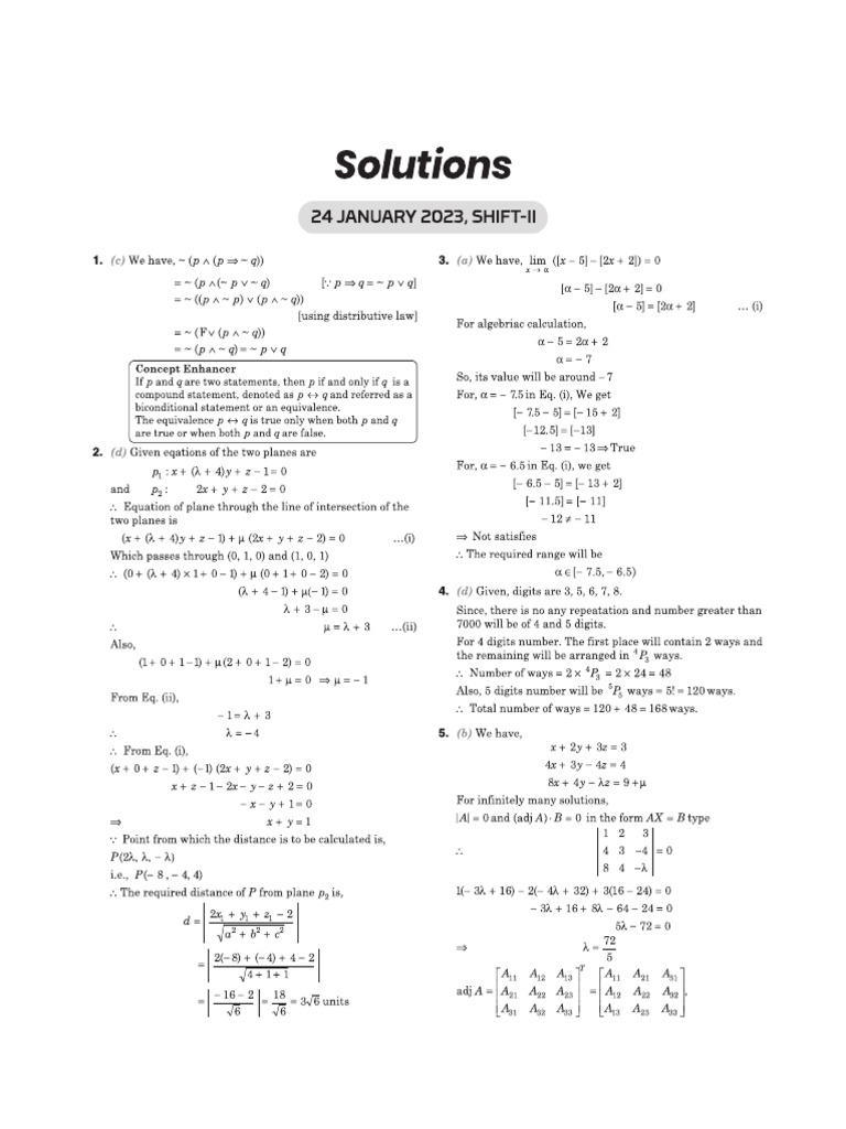 24-Jan-Shift-II-Mathematics | PDF