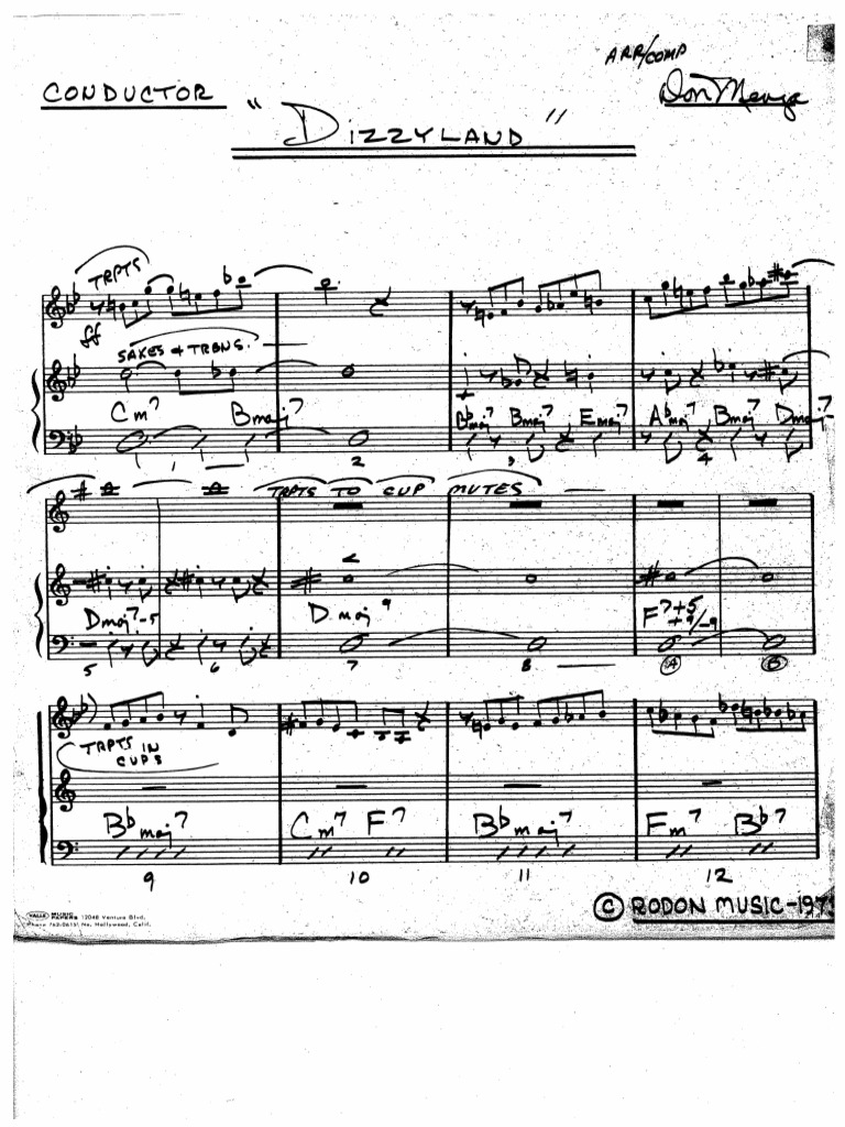 Dizzyland - Menza (Score) | PDF