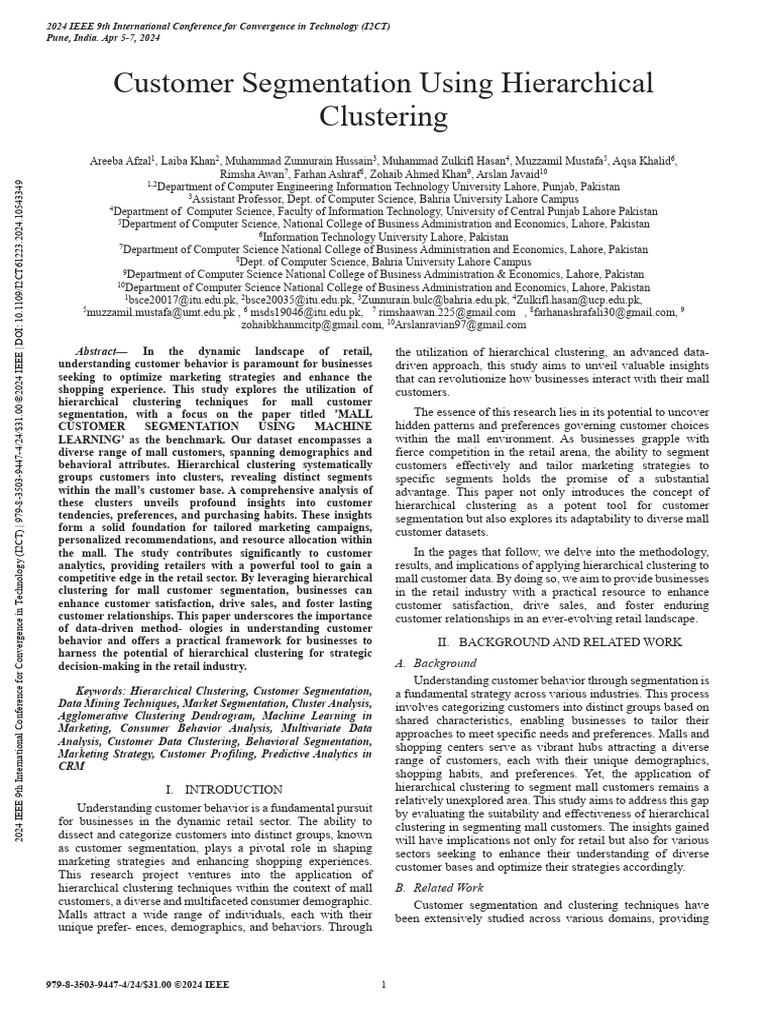 Customer_Segmentation_Using_Hierarchical_Clustering (1) | PDF | Cluster Analysis | Market ...
