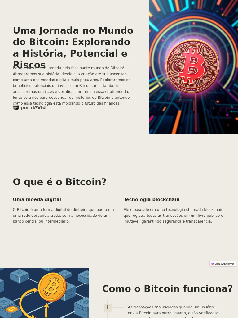 Uma Jornada No Mundo Do Bitcoin Explorando A Historia Potencial e Riscos | PDF | Bitcoin ...