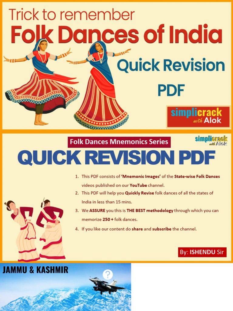 Folk Dances Quick Revision | PDF | Dances