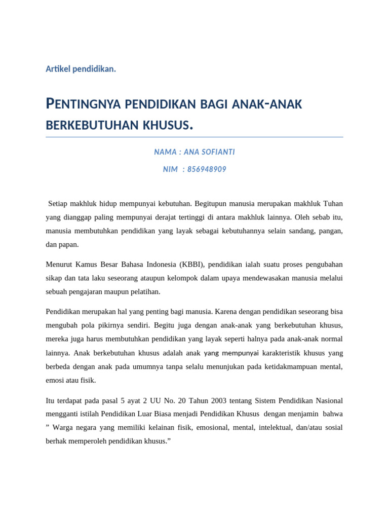 Artikel Pendidikan | PDF